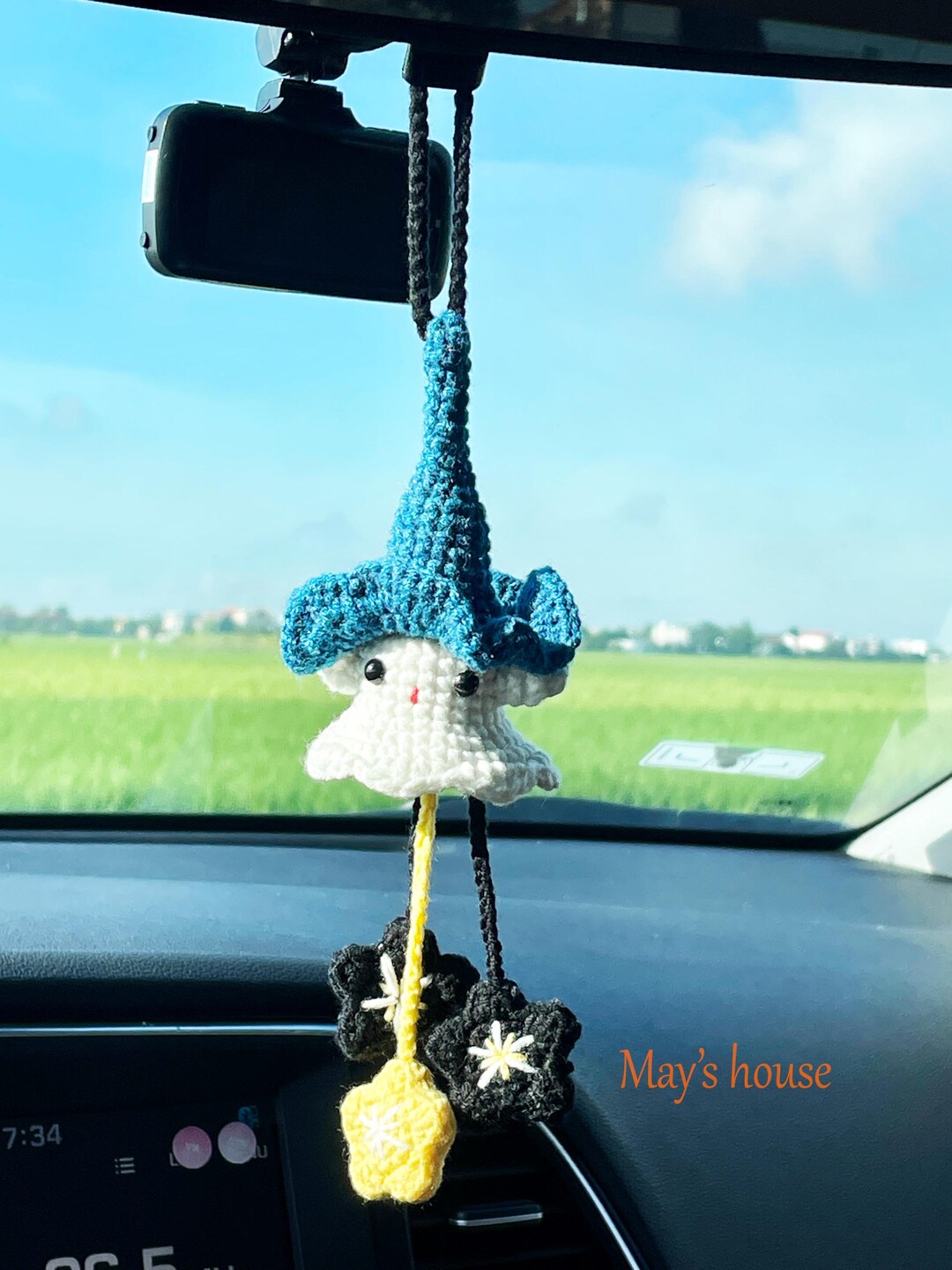 Crochet Wizard Ghost Car Charm: Halloween Ornament - Etsy
