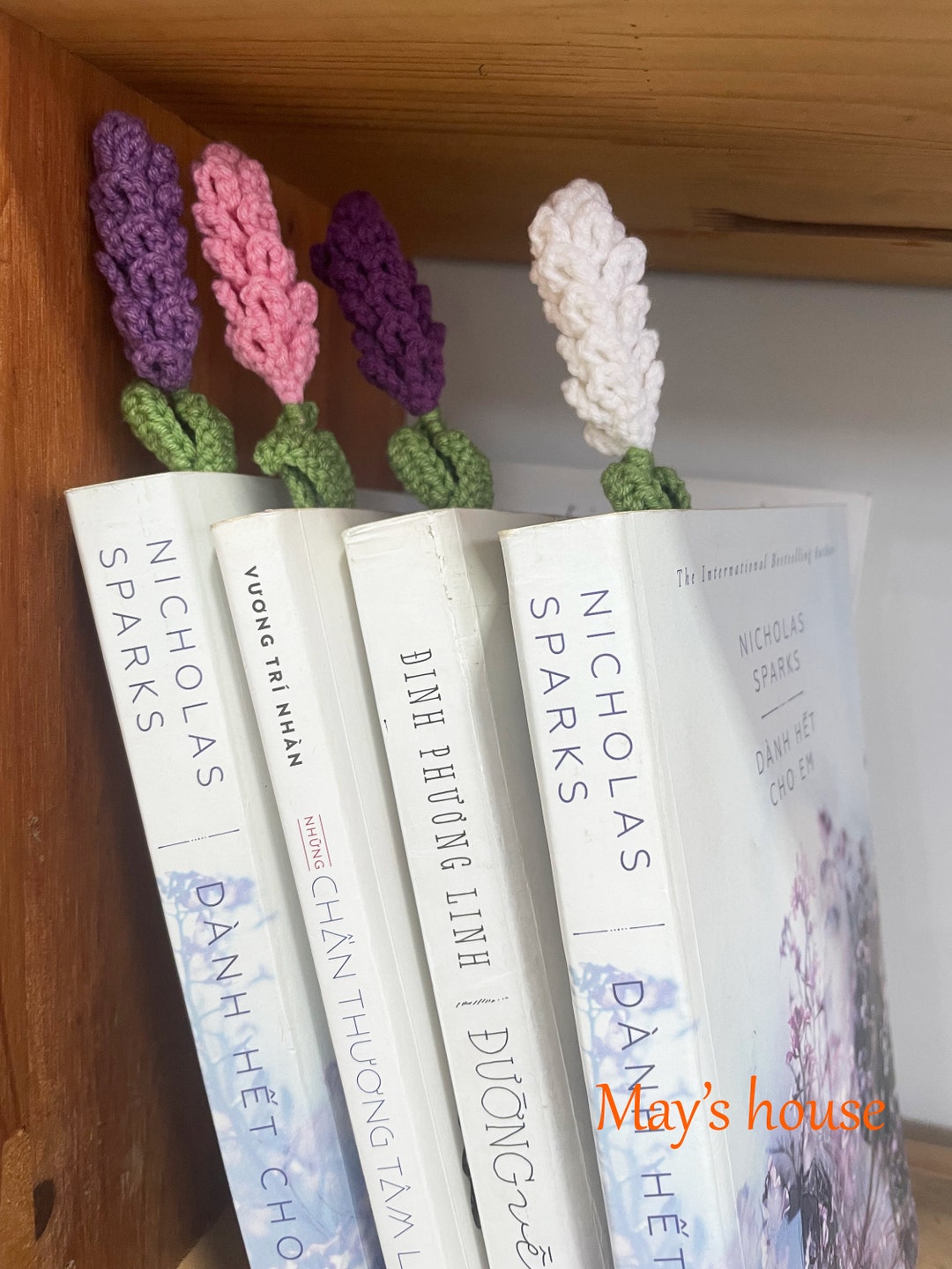 Crochet Lavender Bookmark: Handmade Cotton Gift for Book Lover - Etsy