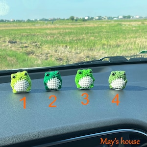 Crochet Frog and Mushroom Ornament, Crochet Frog Car Charm, Crochet ...