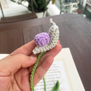 Cute Crochet Snail Bookmark, Tiny Crochet Snail, Gift for Teacher, Gift ...