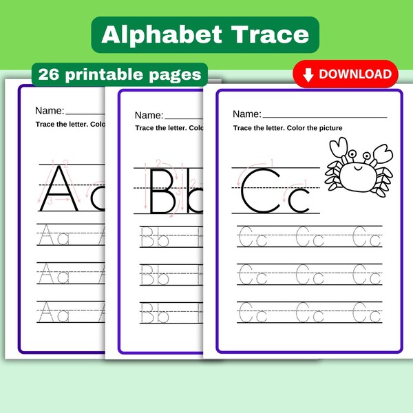 Upper Case Dot Worksheets - Etsy