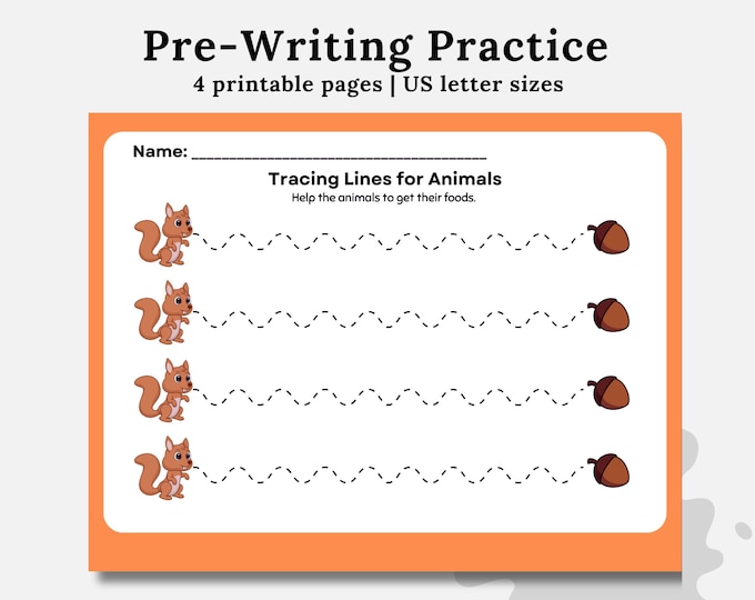 Printable Pre Writing Skills Line Tracing Worksheets Pre-k Kindergarten ...