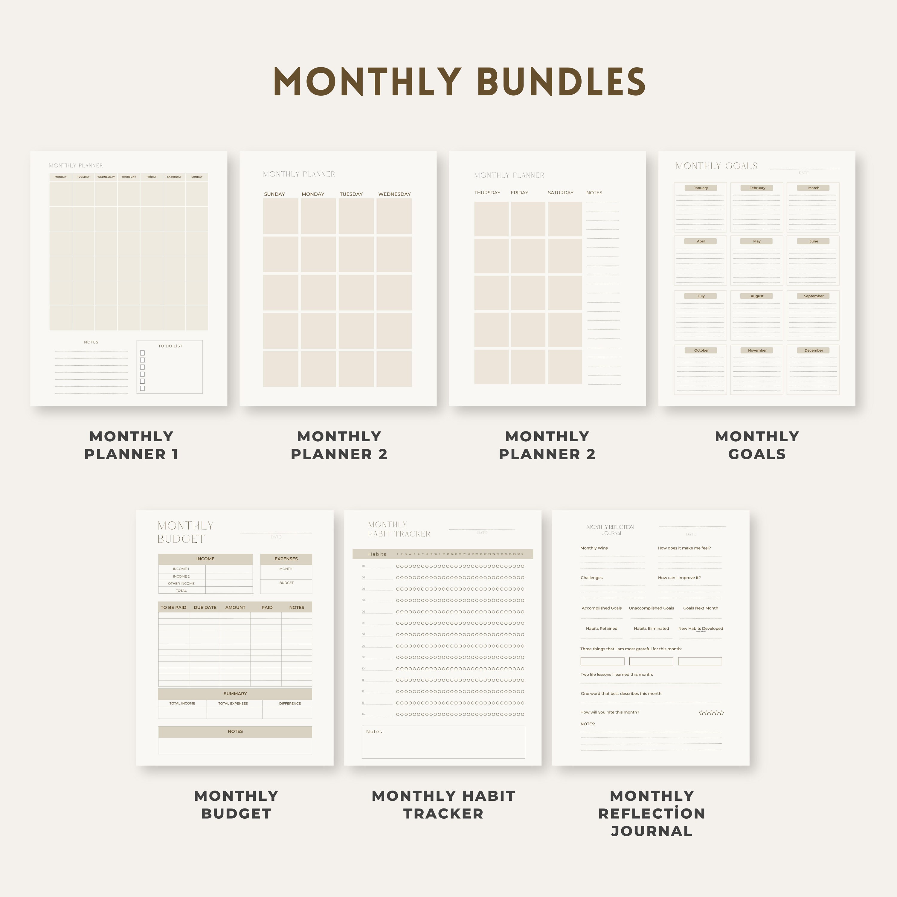Planner Digital Planner Printable Planner Planner Bundles - Etsy