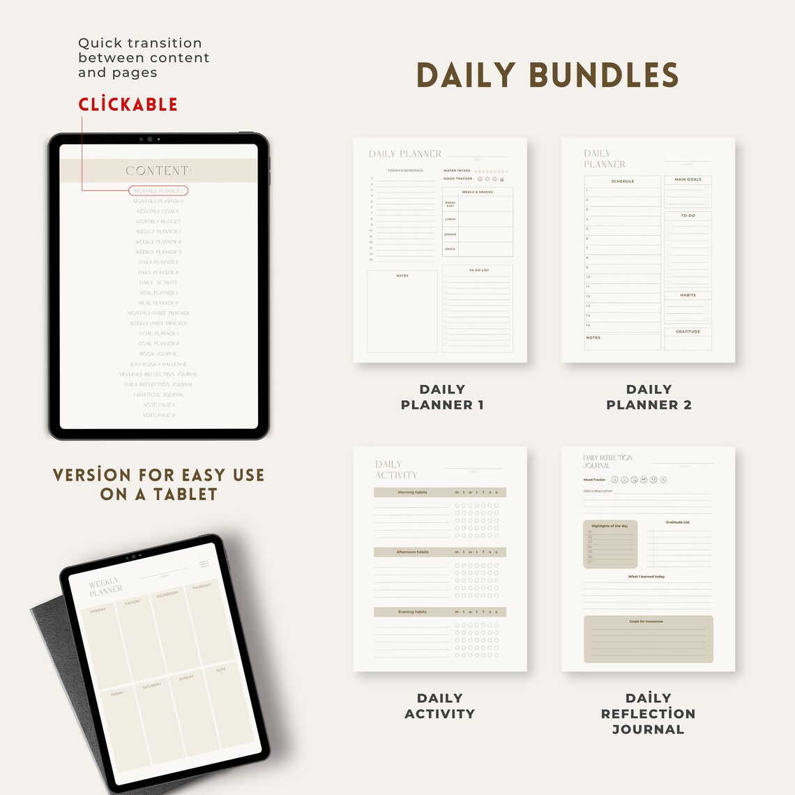 Planner Digital Planner Printable Planner Planner Bundles - Etsy