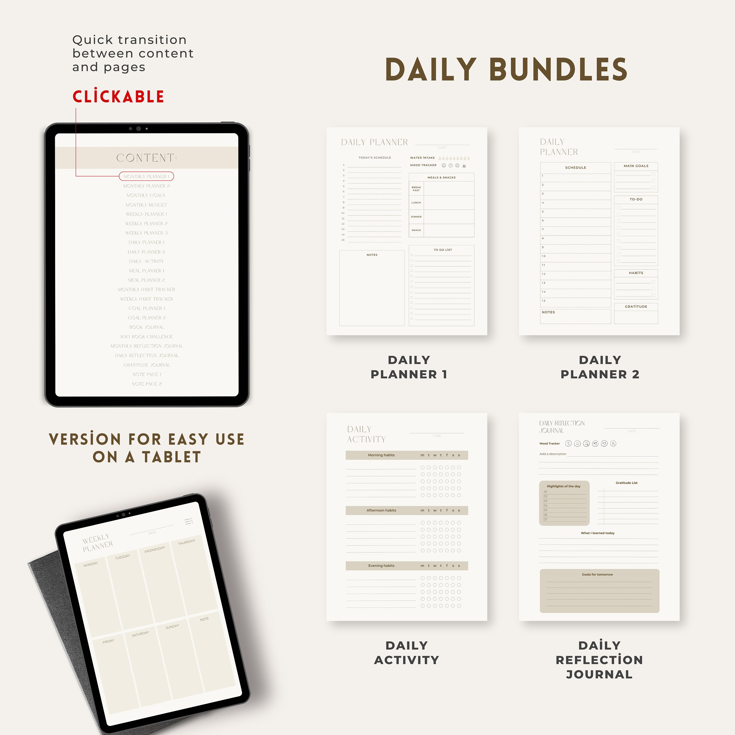 Planner Digital Planner Printable Planner Planner Bundles - Etsy