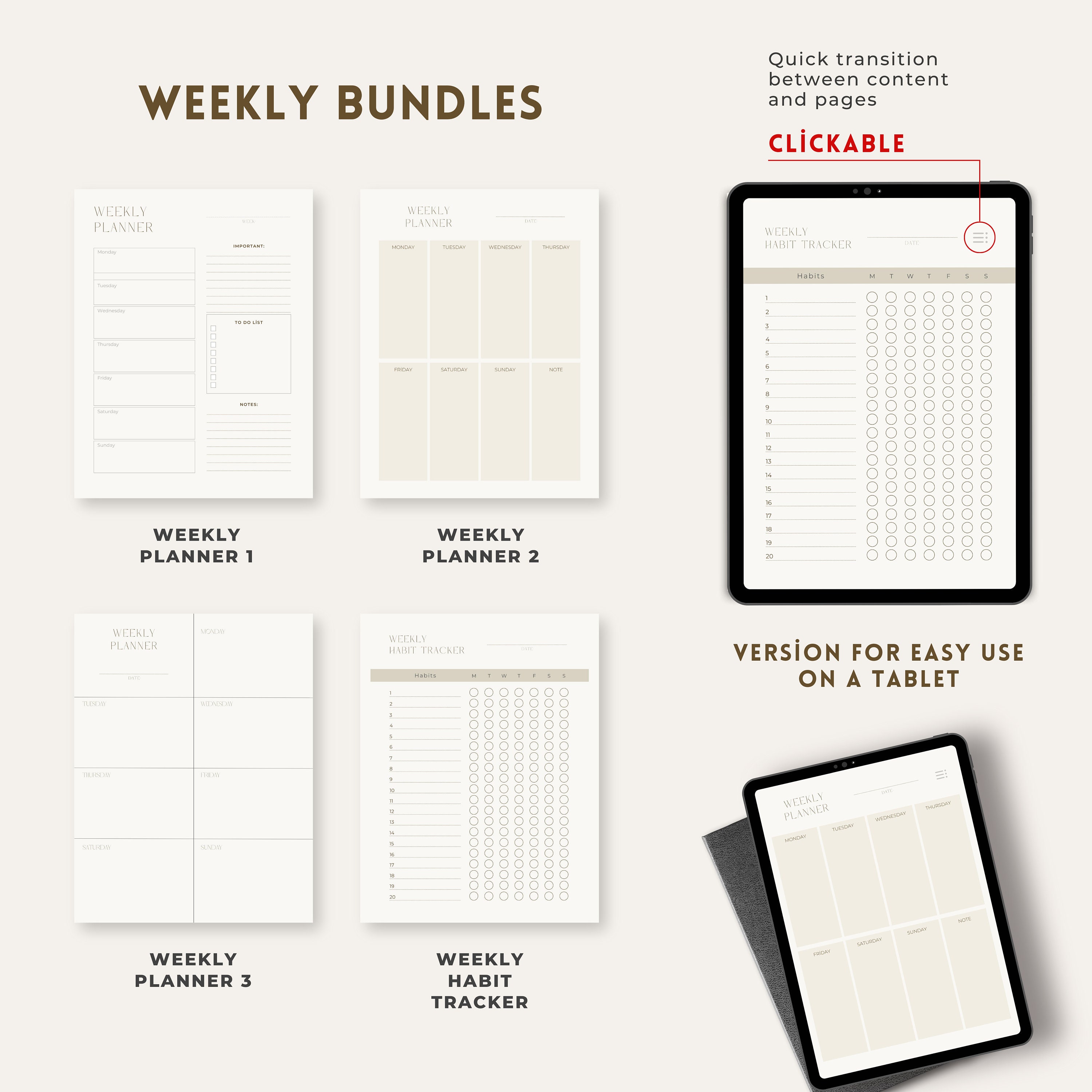 Planner Digital Planner Printable Planner Planner Bundles - Etsy