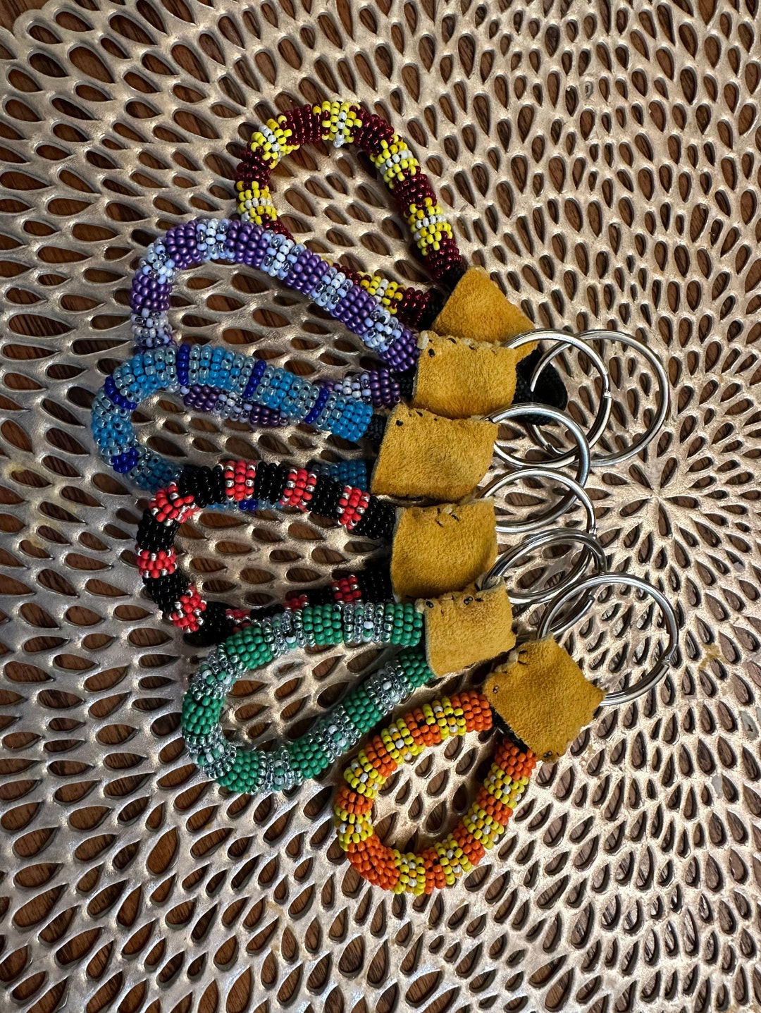 Native American Beaded Keychain - Etsy