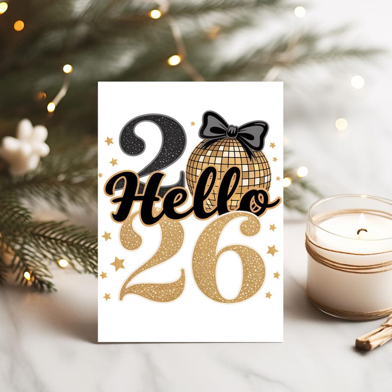 Hello 2026 New Year Card | Personalized New Year Greeting Card ...