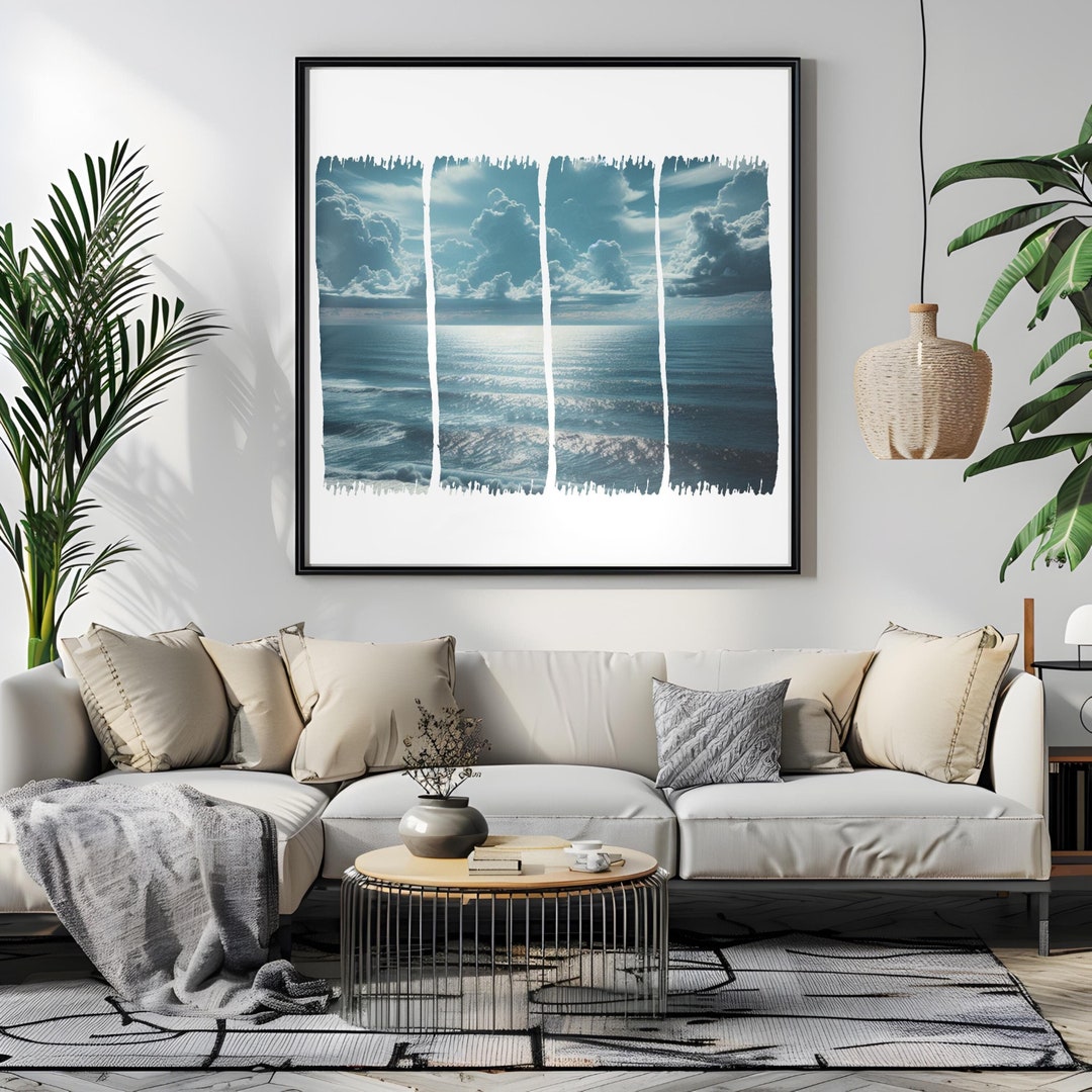 Ocean Waves Brushstroke Art - Digital Download Printable Abstract Ocean ...