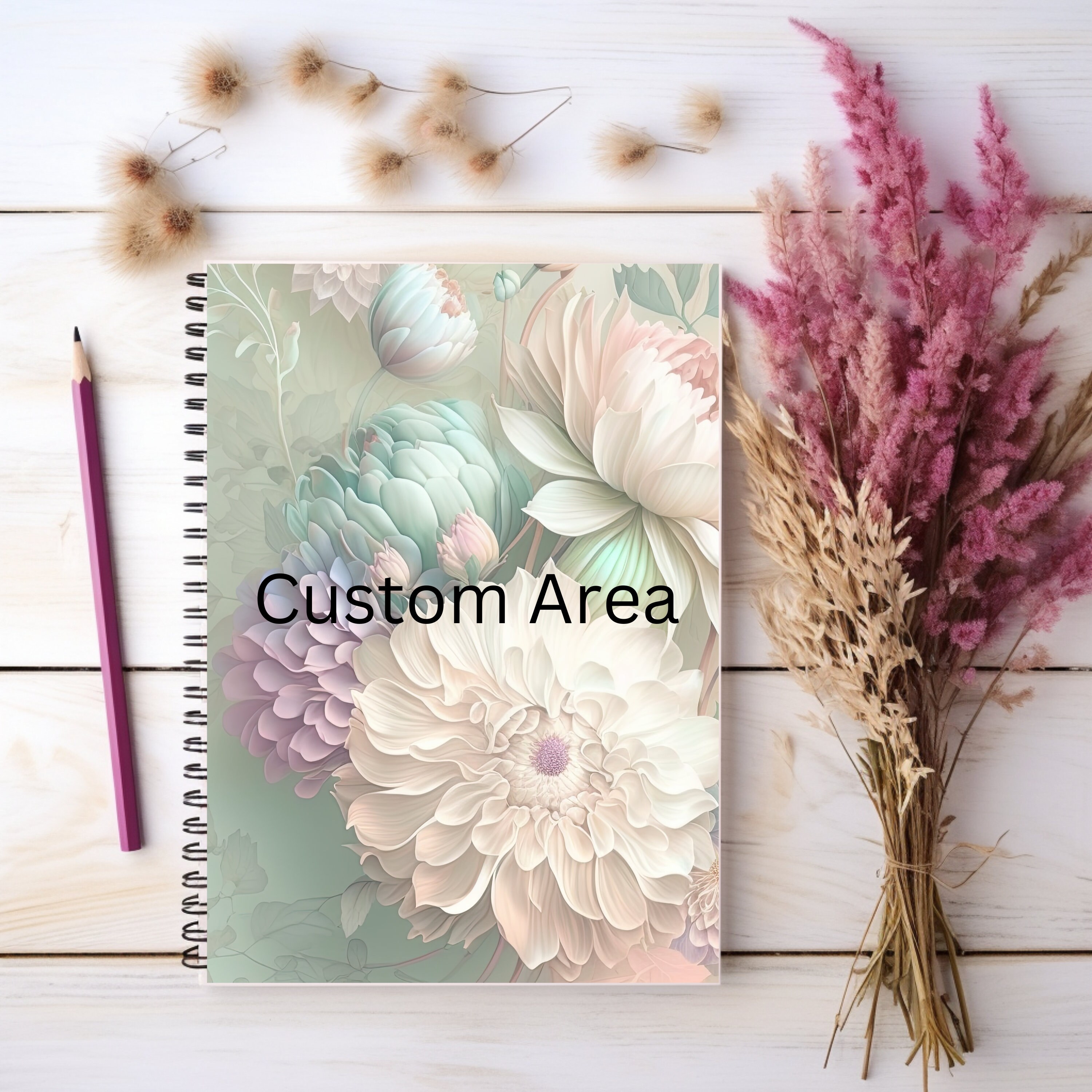 Custom Floral Notebook, Floral Notebooks, Spiral Notebooks, Spiral ...
