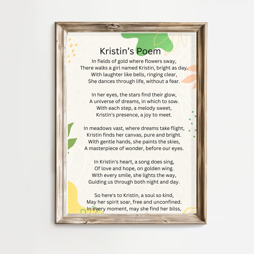 Personalized Poems, Custom Gifts, Custom Name Gifts, Personalized Name ...
