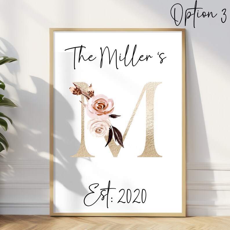 Custom Monogram Portrait, Monogram Wall Art, Family Initial Wall Art ...