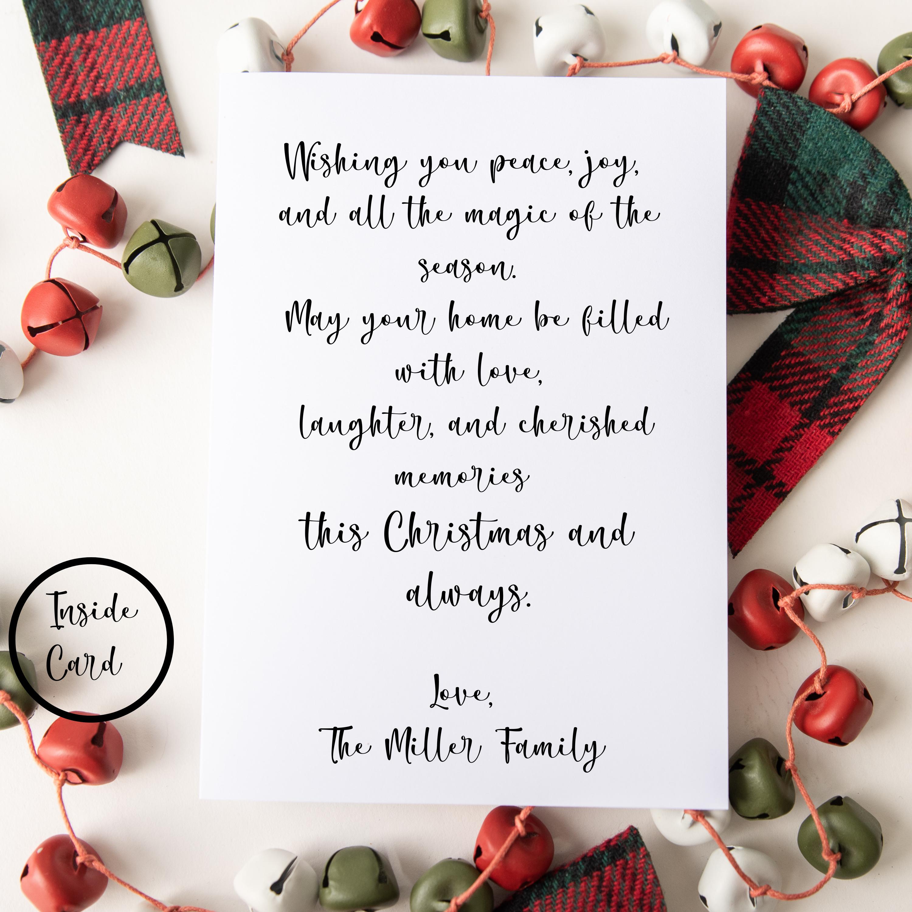 Personalized Christmas Card With Name Inside | Custom Holiday Greeting ...