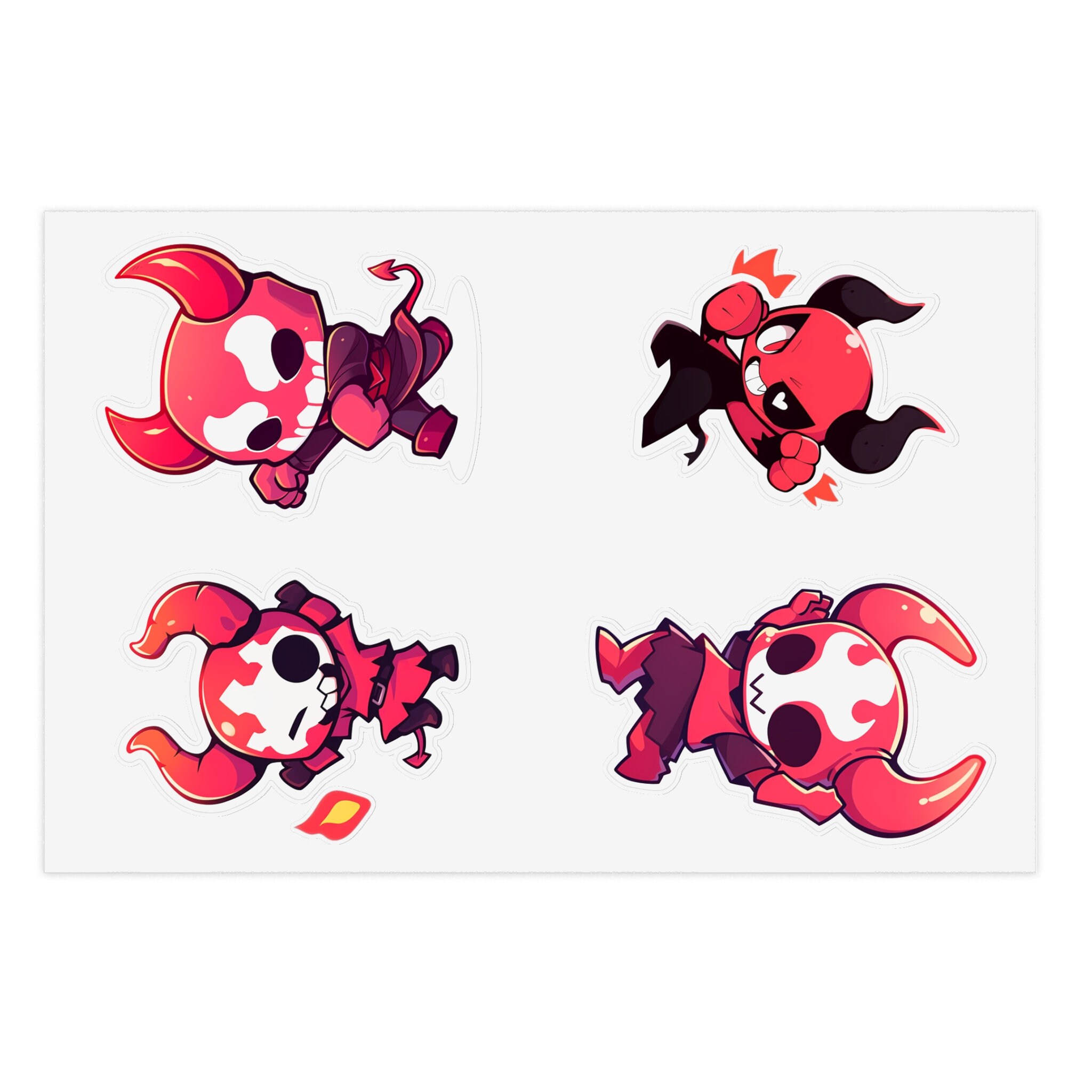 Cute Devil Anime Style Sticker Sheets - Etsy
