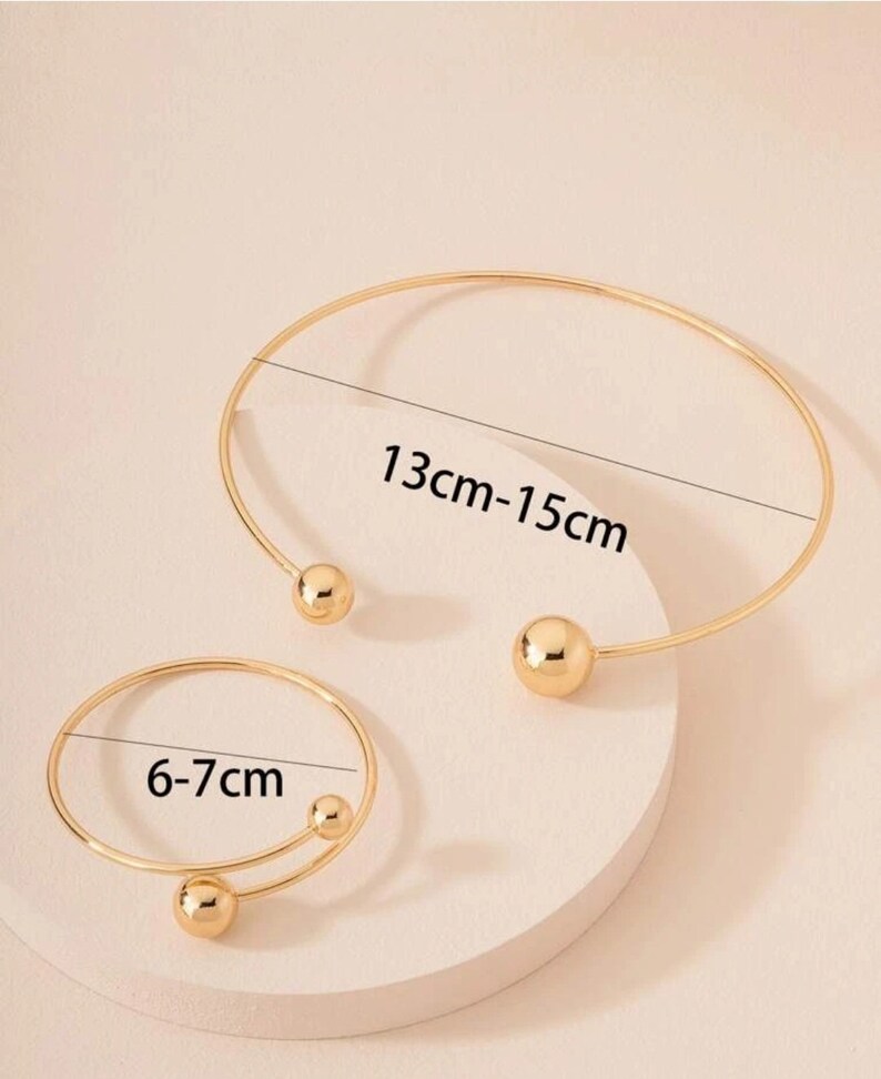 Gold Plated Choker Necklace and Bangle Jewelry Set in a Gift Box - Etsy