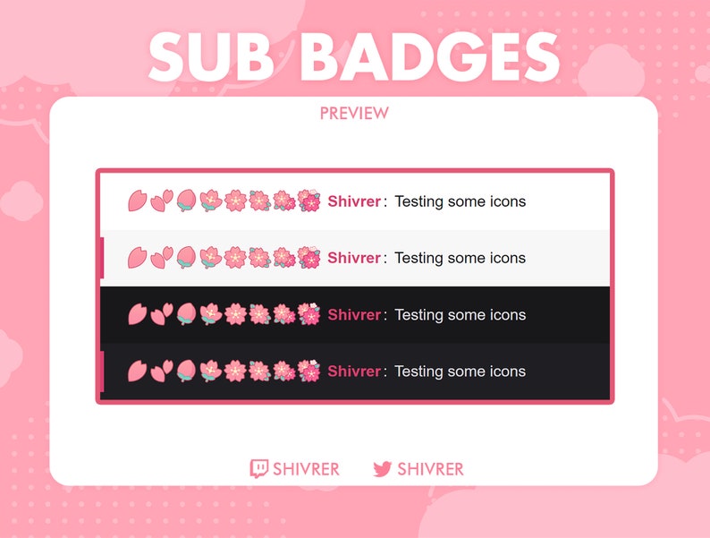 Twitch Sub Badges Cherry Blossom / Bit Badges / Kawaii / - Etsy