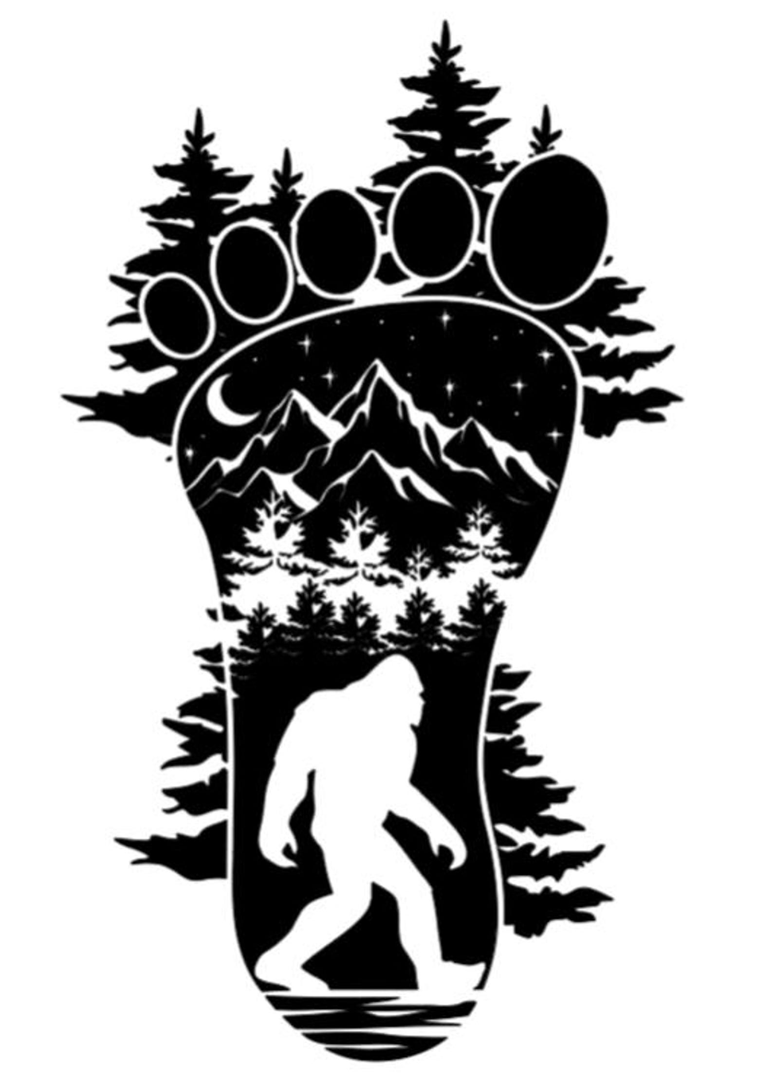 Bigfoot Forest Weatherproof Vinyl Window Decal Permanent Adhesive - Etsy