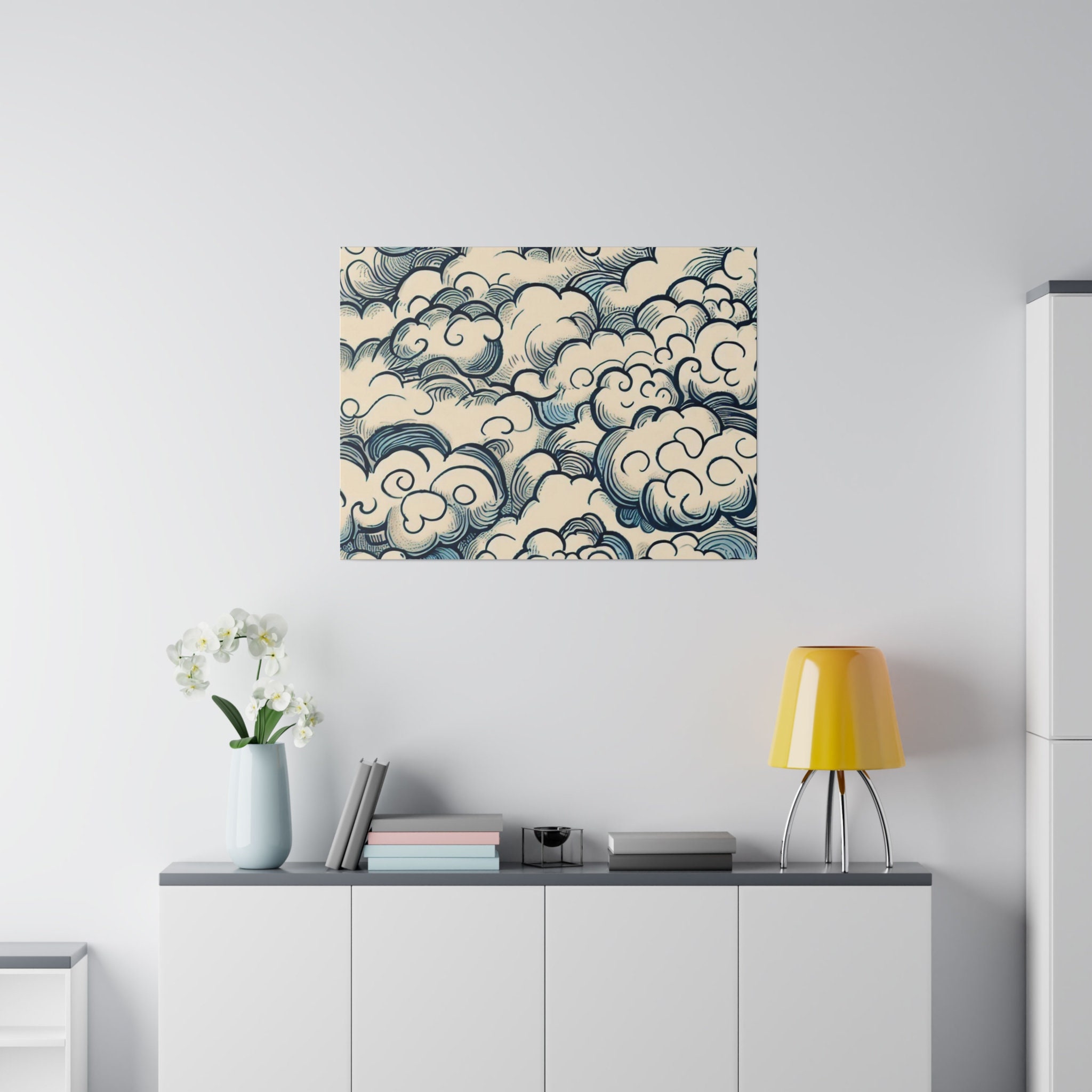 Japanese Style Cloud Canvas - Etsy