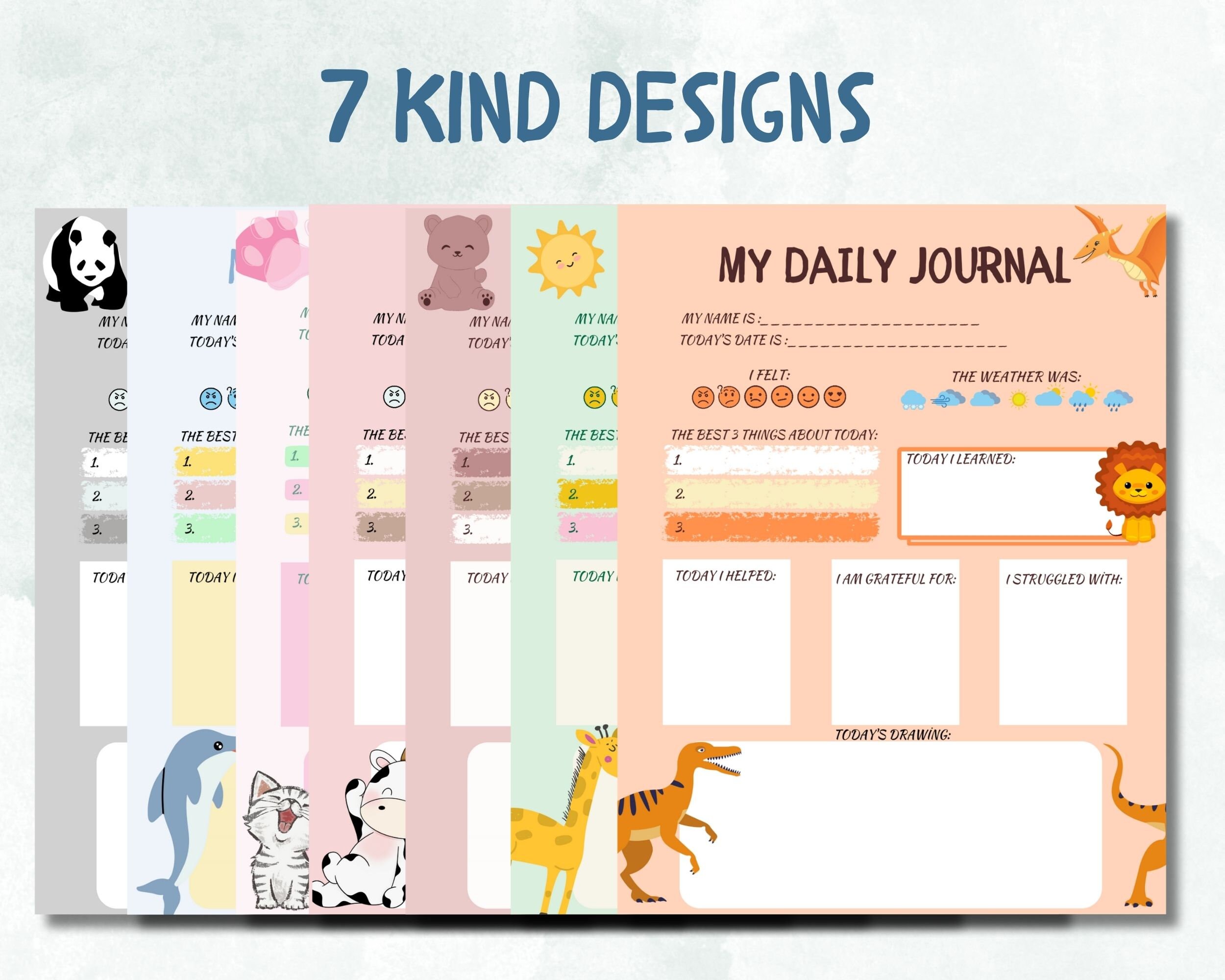 Kids Daily Journal Printable Journal for Kids Kids Activity Drawing ...