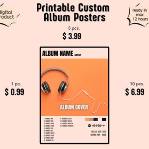 Digital Music Poster 1 Pc. Printable Custom Album Cover Poster ...