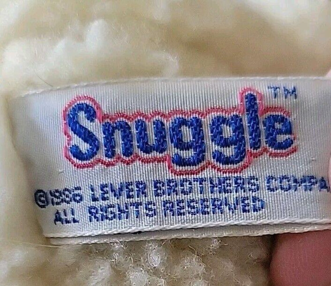 Vintage 1986 Russ SNUGGLE Bear Fabric Softener 10 Sherpa Plush Lever ...