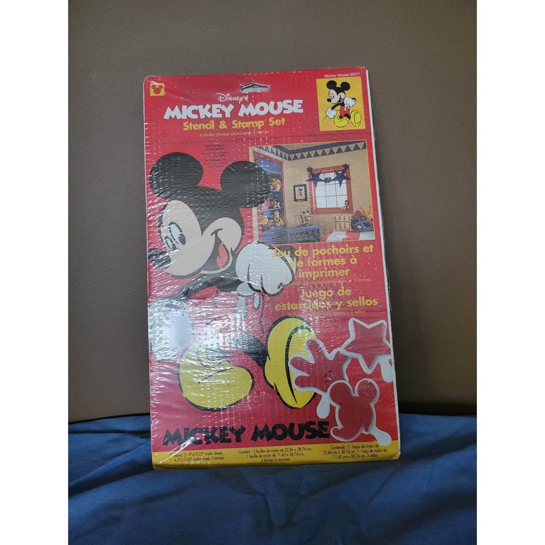 Vintage Disney Mickey Mouse Stencil and Stamp Set NIP Made in USA - Etsy