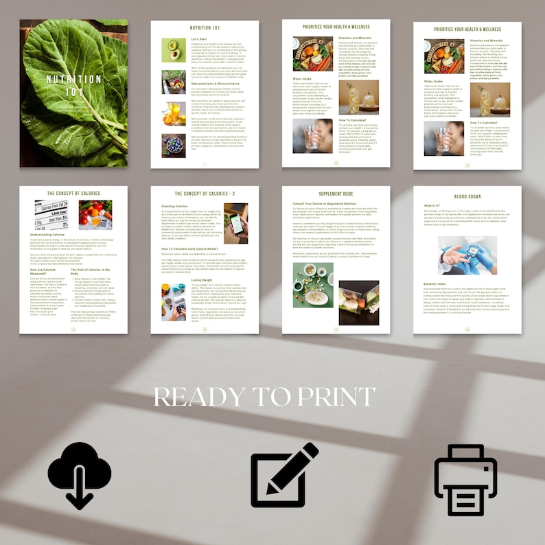 Nutrition Ebook Template, Nutrition Planner for Health Coaches and ...