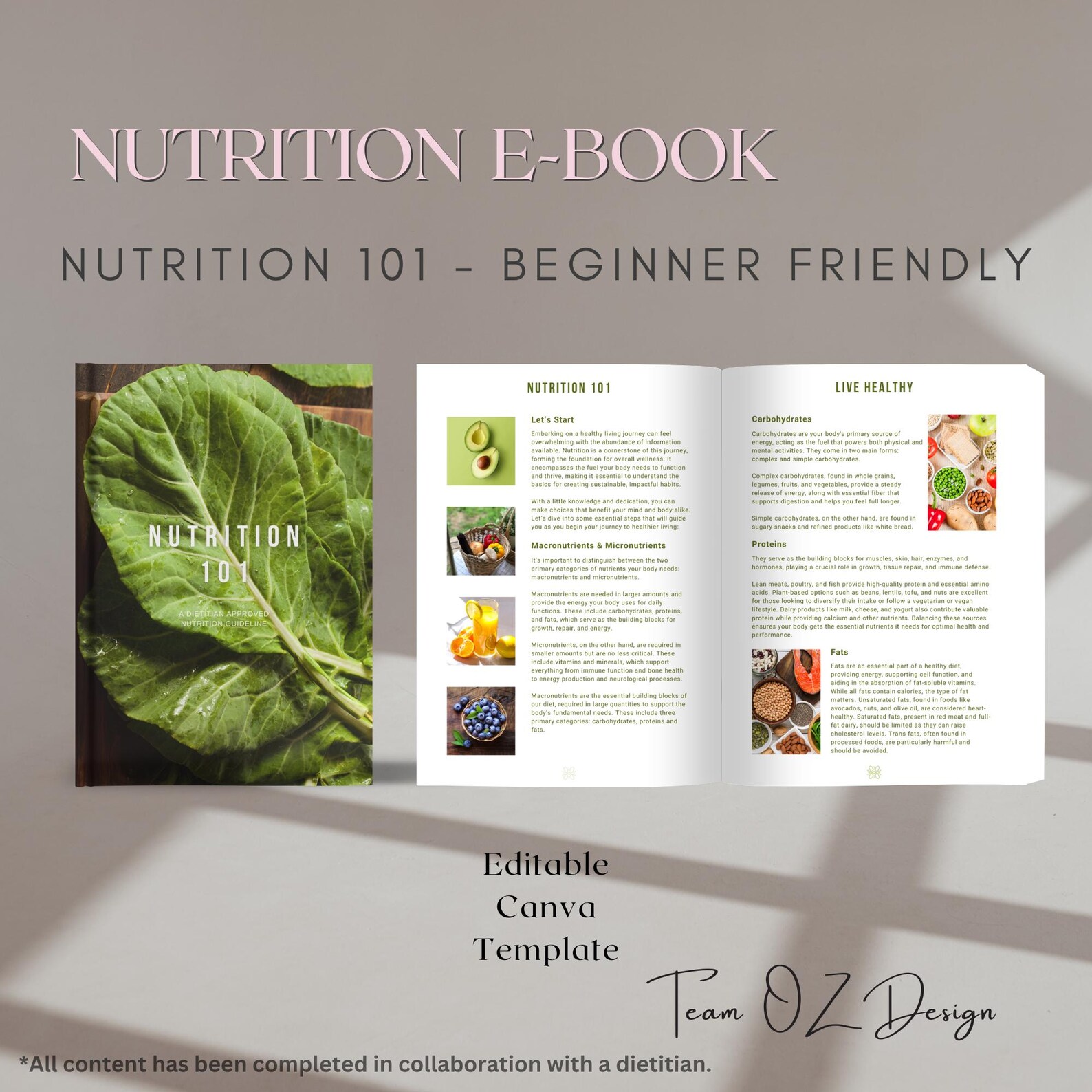 Nutrition Ebook Template, Nutrition Planner for Health Coaches and ...