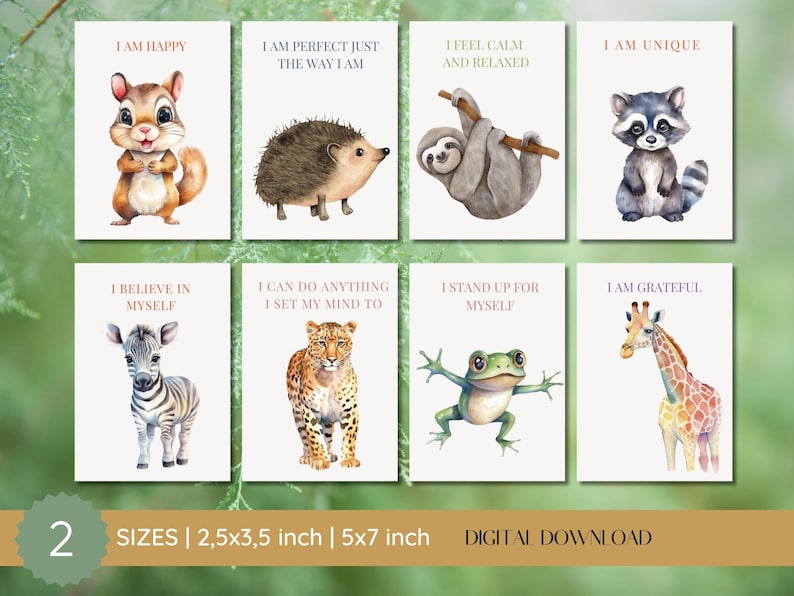 20 Printable Affirmation Cards for Kids Motivational Cards for Self ...