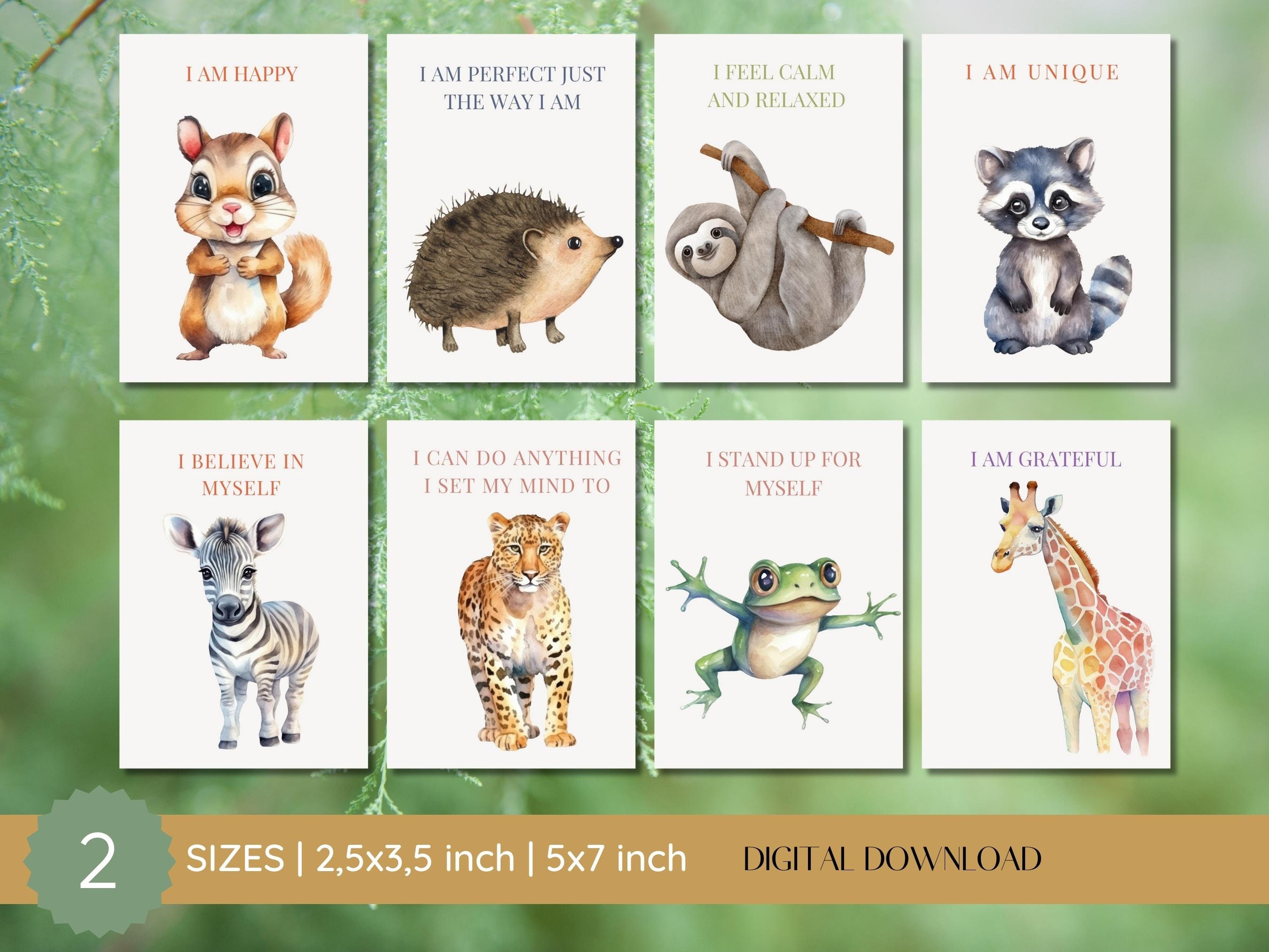 20 Printable Affirmation Cards for Kids Motivational Cards for Self ...