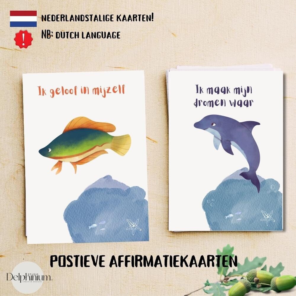 DUTCH Printable Affirmation Cards for Kids With Ocean Animals - Etsy