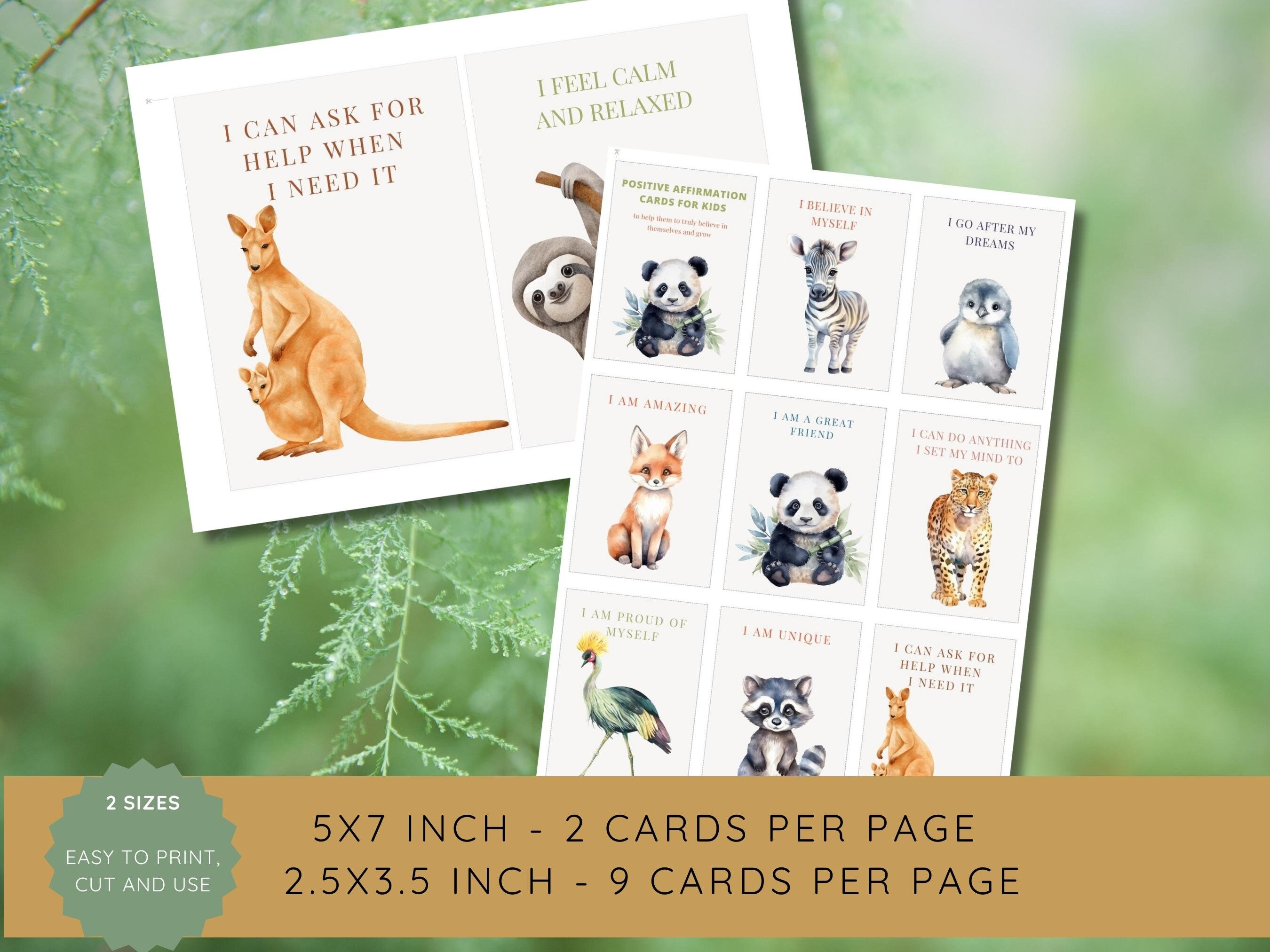 20 Printable Affirmation Cards for Kids Motivational Cards for Self ...
