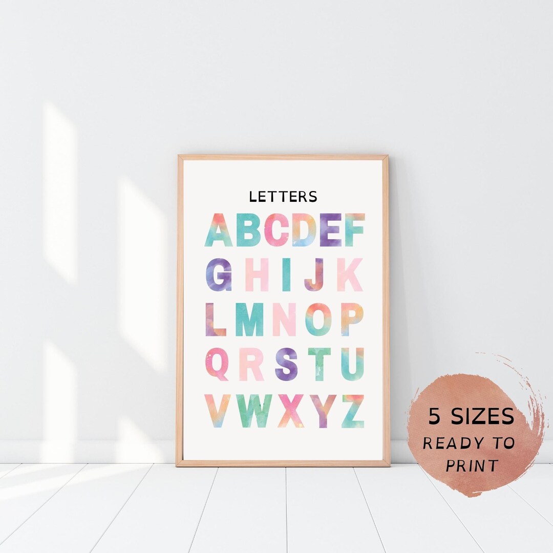 Colorful Alphabet Poster With Pastel Tones Learn the - Etsy