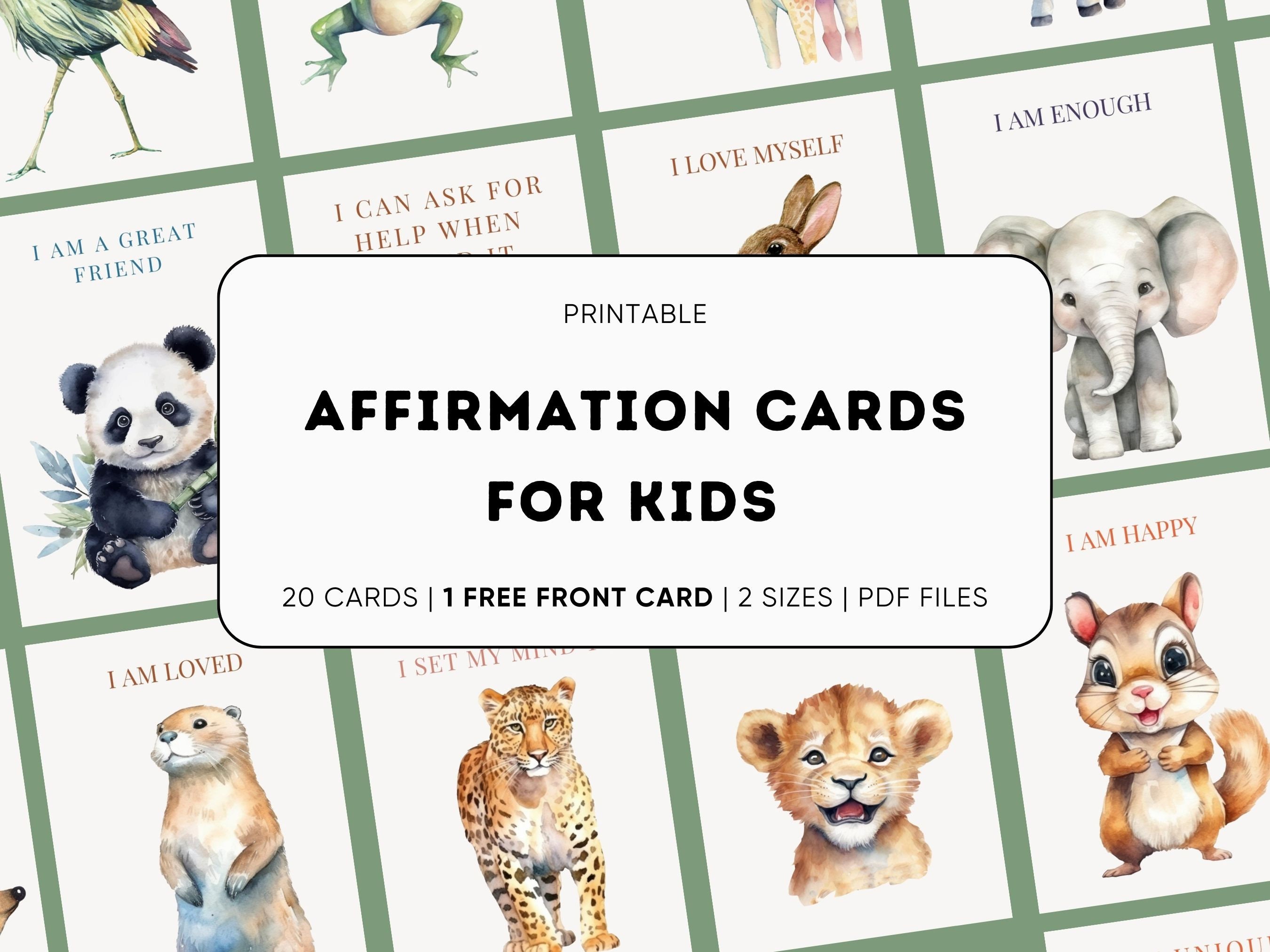 20 Printable Affirmation Cards for Kids Motivational Cards for Self ...