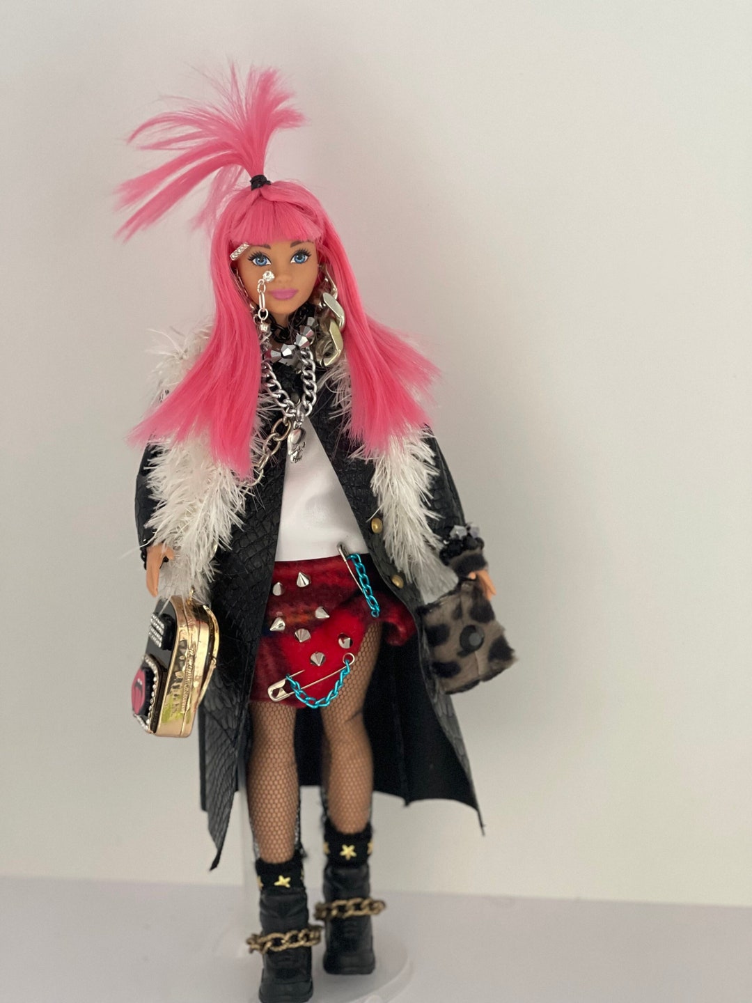 Punk Rock Doll in Handmade Clothes Custom Accessories 12 Curvy Fashion ...