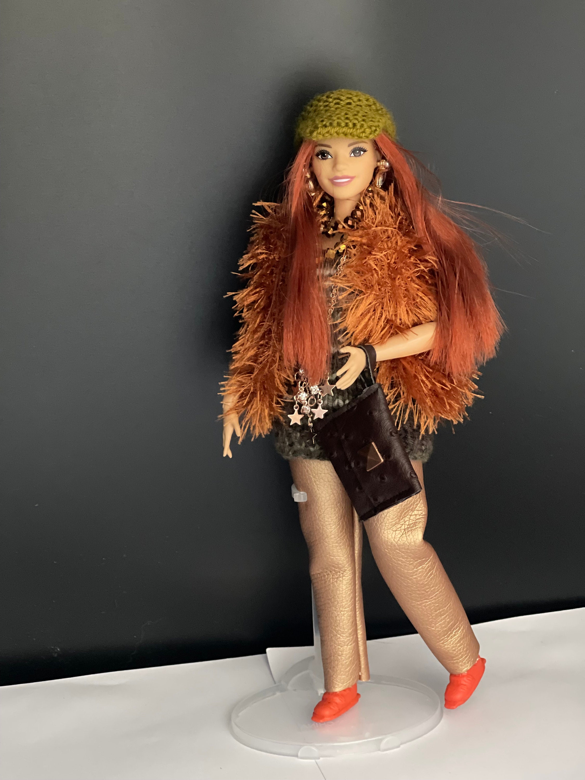 Fashion Doll Curvy Body MOVEABLE JOINTS Red Hair in Handmade Designed ...