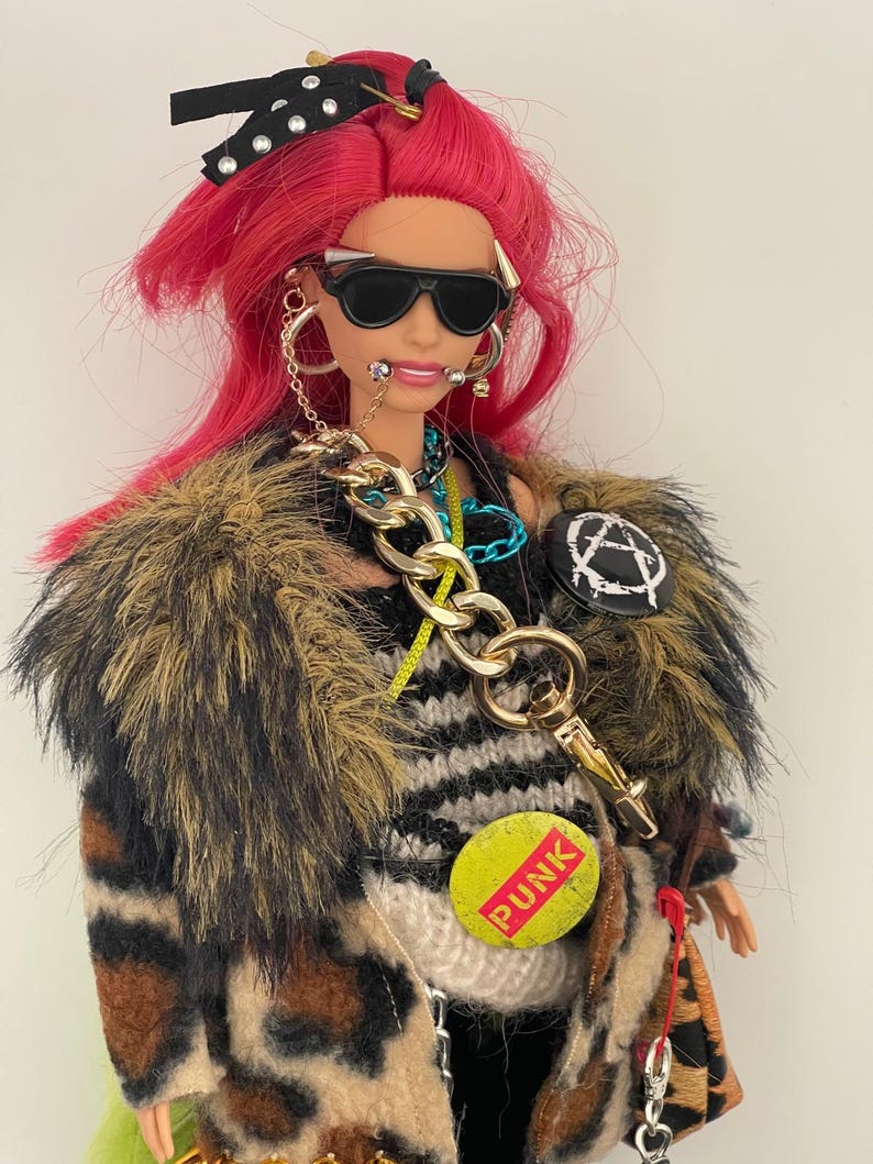 Punk Rock Styled Fashion Doll Clothes Accessories Collectable - Etsy
