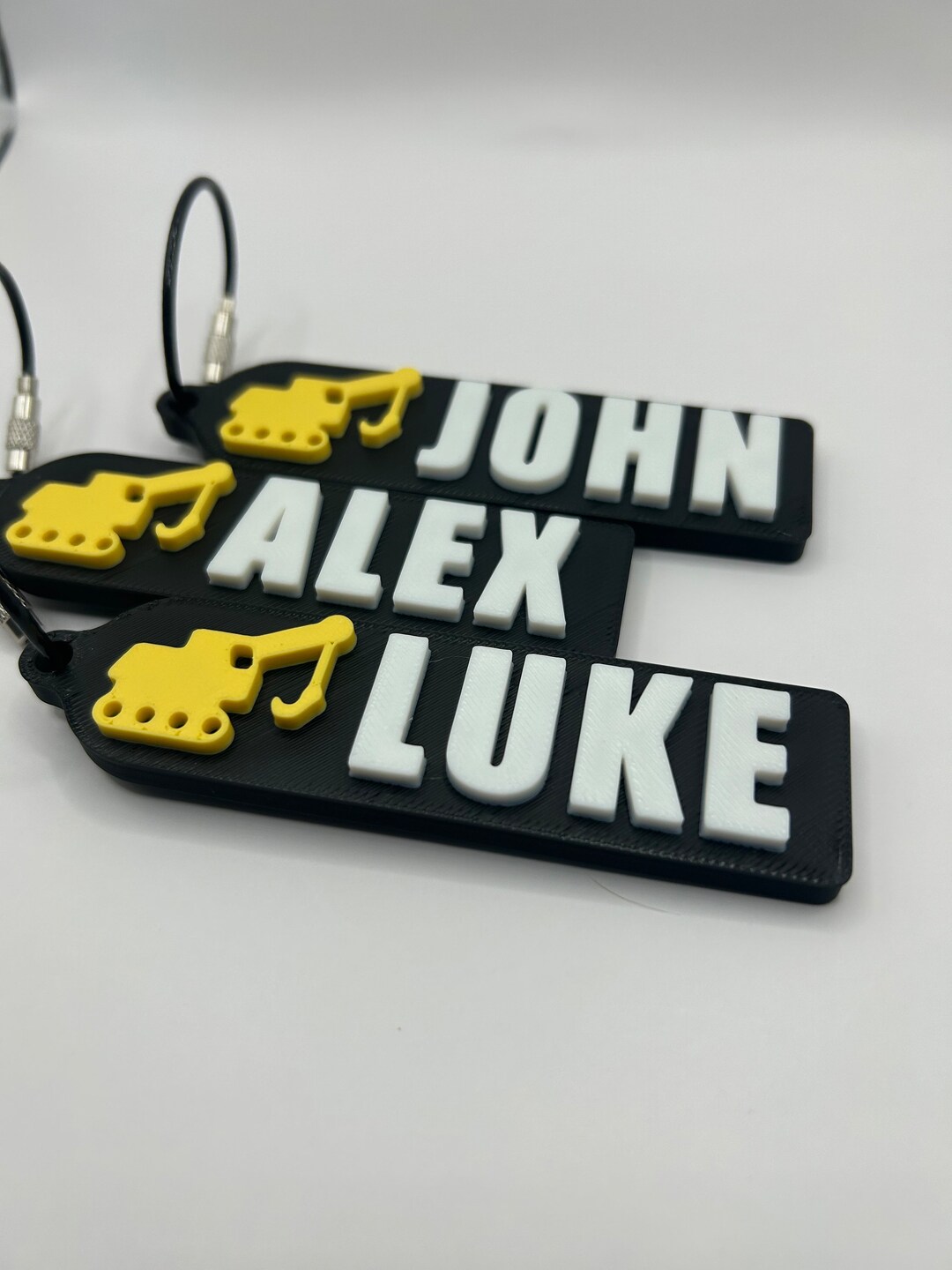 Personalized Excavator Keychain, Construction Vehicle Backpack Tag, 3D ...
