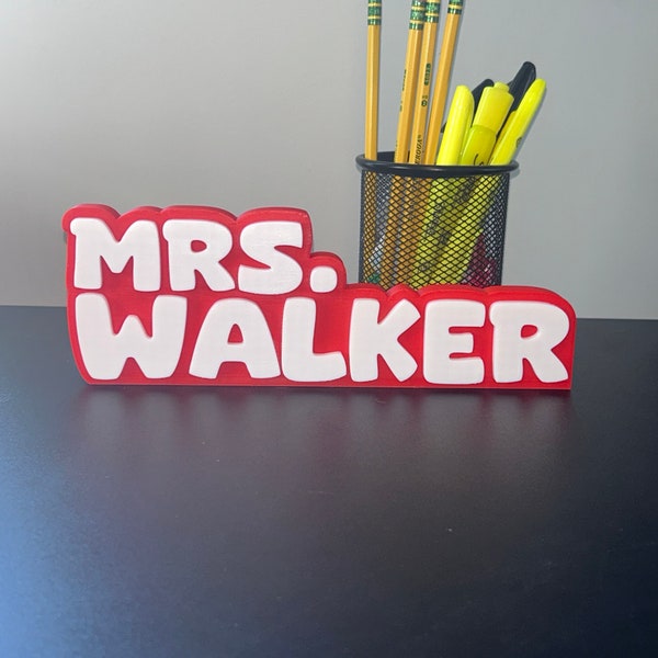 Teacher Name Plate - Etsy