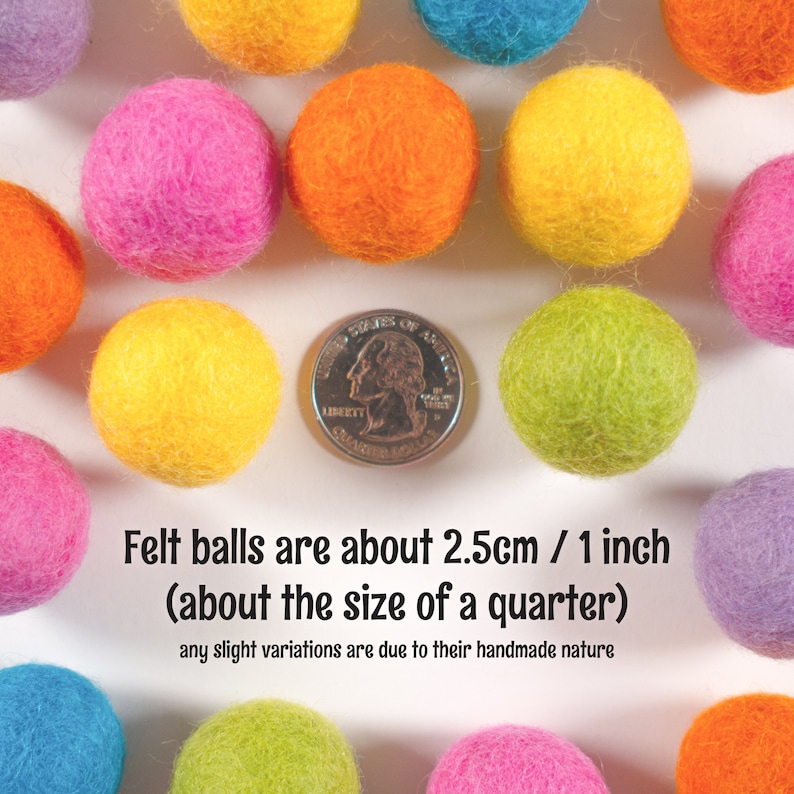 Felt Balls - Pick Your Colors for Arts and Crafts, Garlands, Decor ...