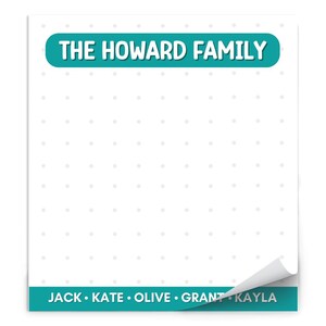 Family Personalized Notepad, Cute Custom Letterhead, Customized Family ...