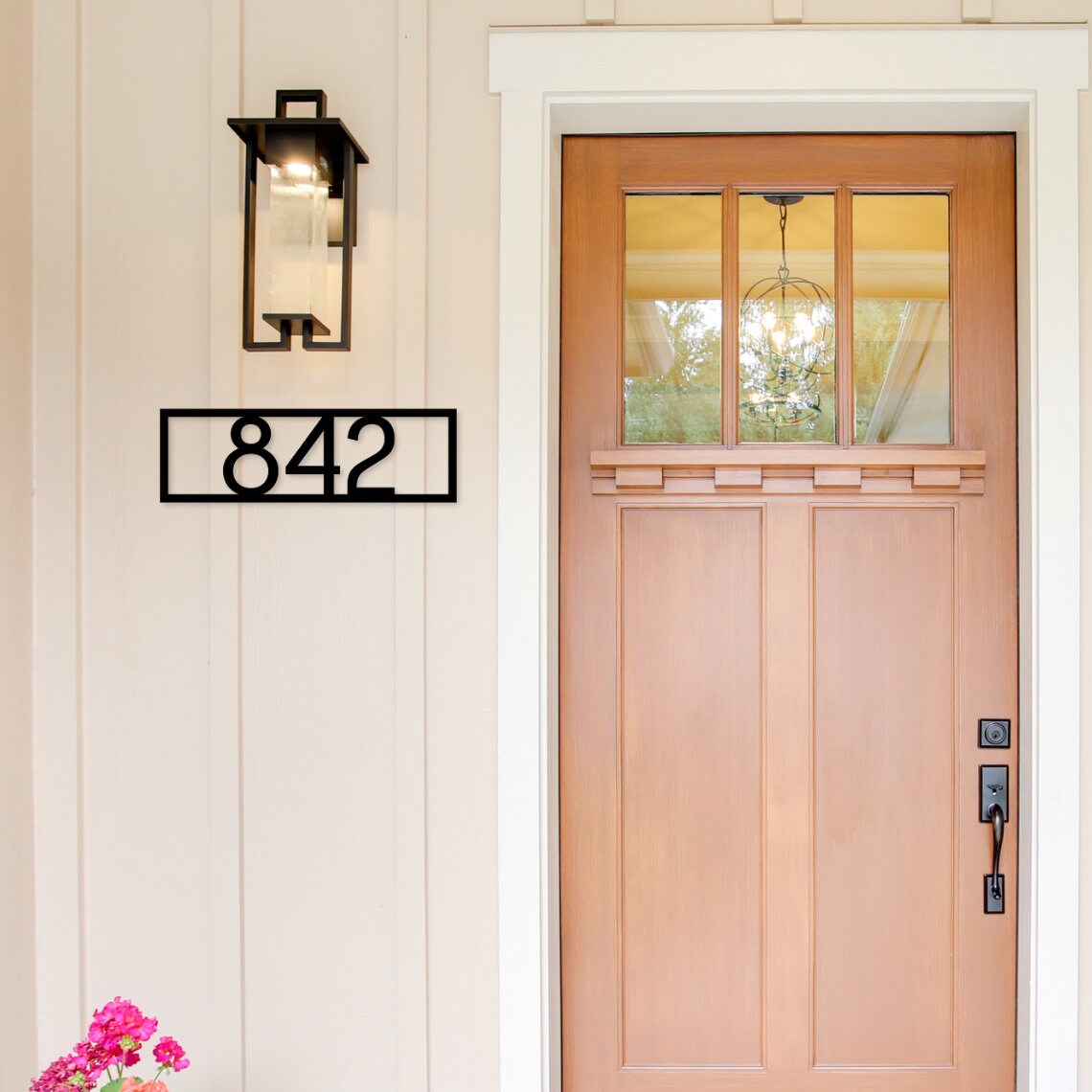 Horizontal Metal House Number Sign, Modern Address Number Sign, Metal ...