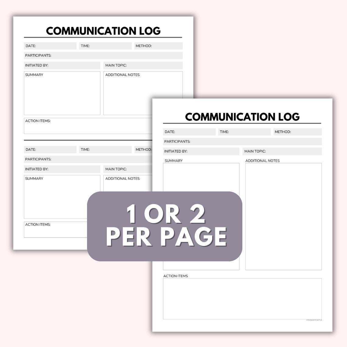 Communication Log Printable, Minimal Daily Call Log Template, Parent ...