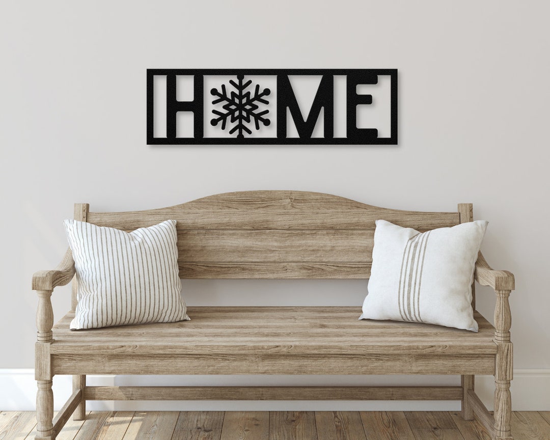 Christmas Metal Wall Art, Winter Home Decor With Snowflake, Modern ...