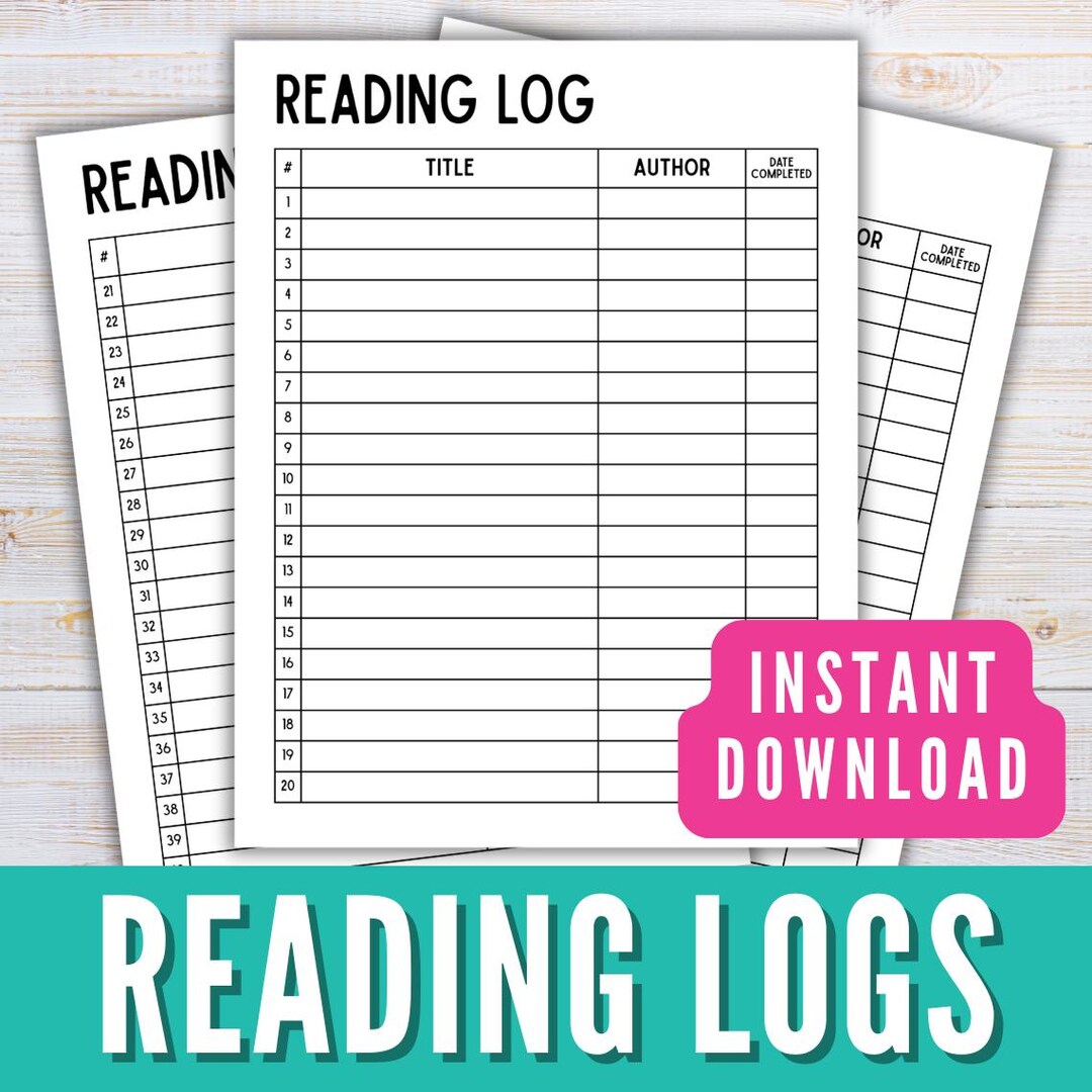 Reading Log Printable, Minimalist Reading Tracker, Simple Book Log, 100 ...