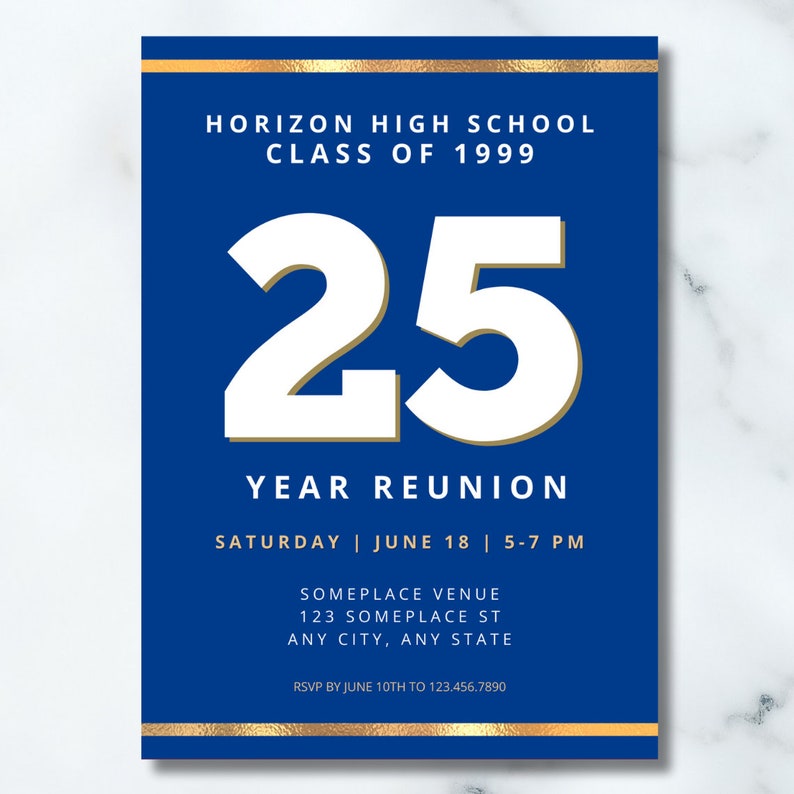 Class Reunion Invitation Template Editable, Customizable High School ...
