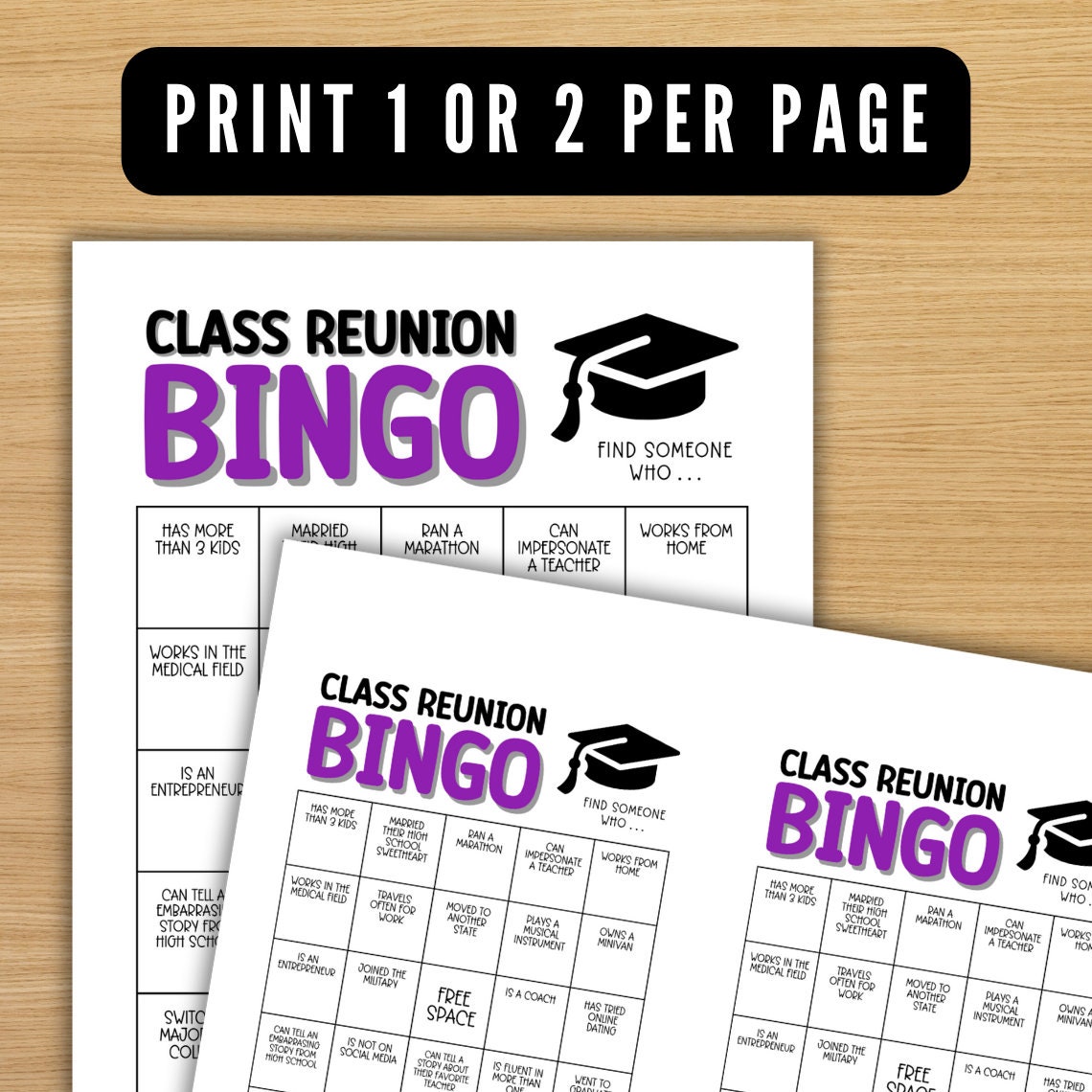 Class Reunion Bingo Game Printable, School Reunion Icebreaker Game ...