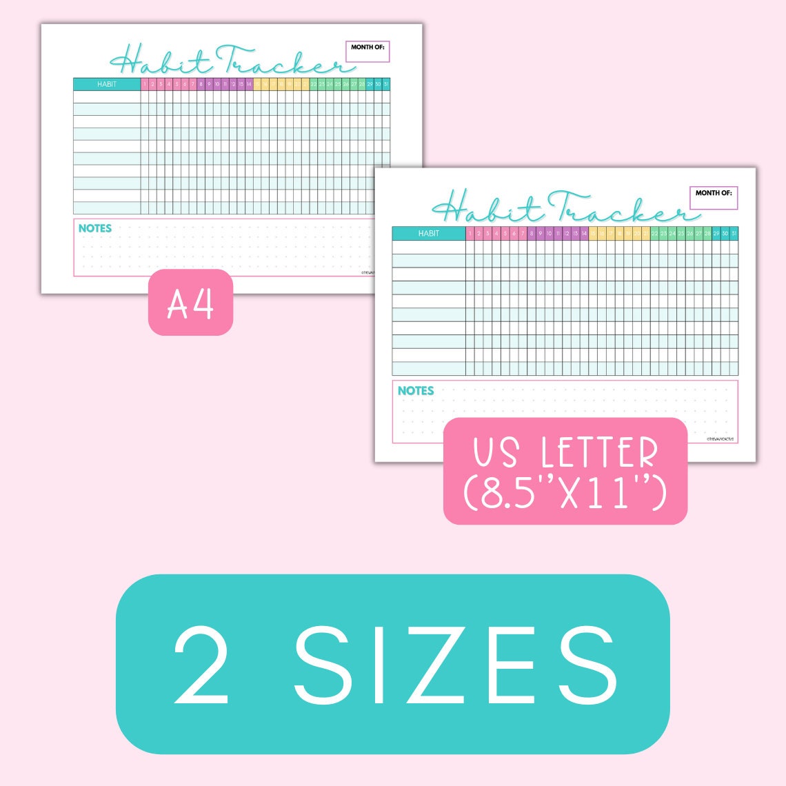 Monthly Habit Tracker Printable, Habit Tracker Template Chart, Routine ...