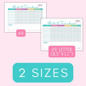 Monthly Habit Tracker Printable, Habit Tracker Template Chart, Routine ...