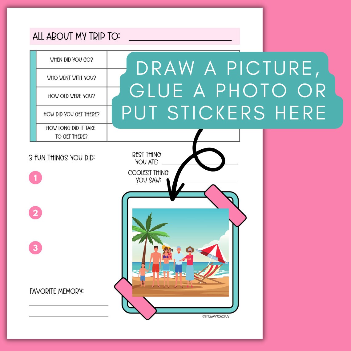 Travel Journal Kids Printable, Vacation Diary Kids Instant Download ...